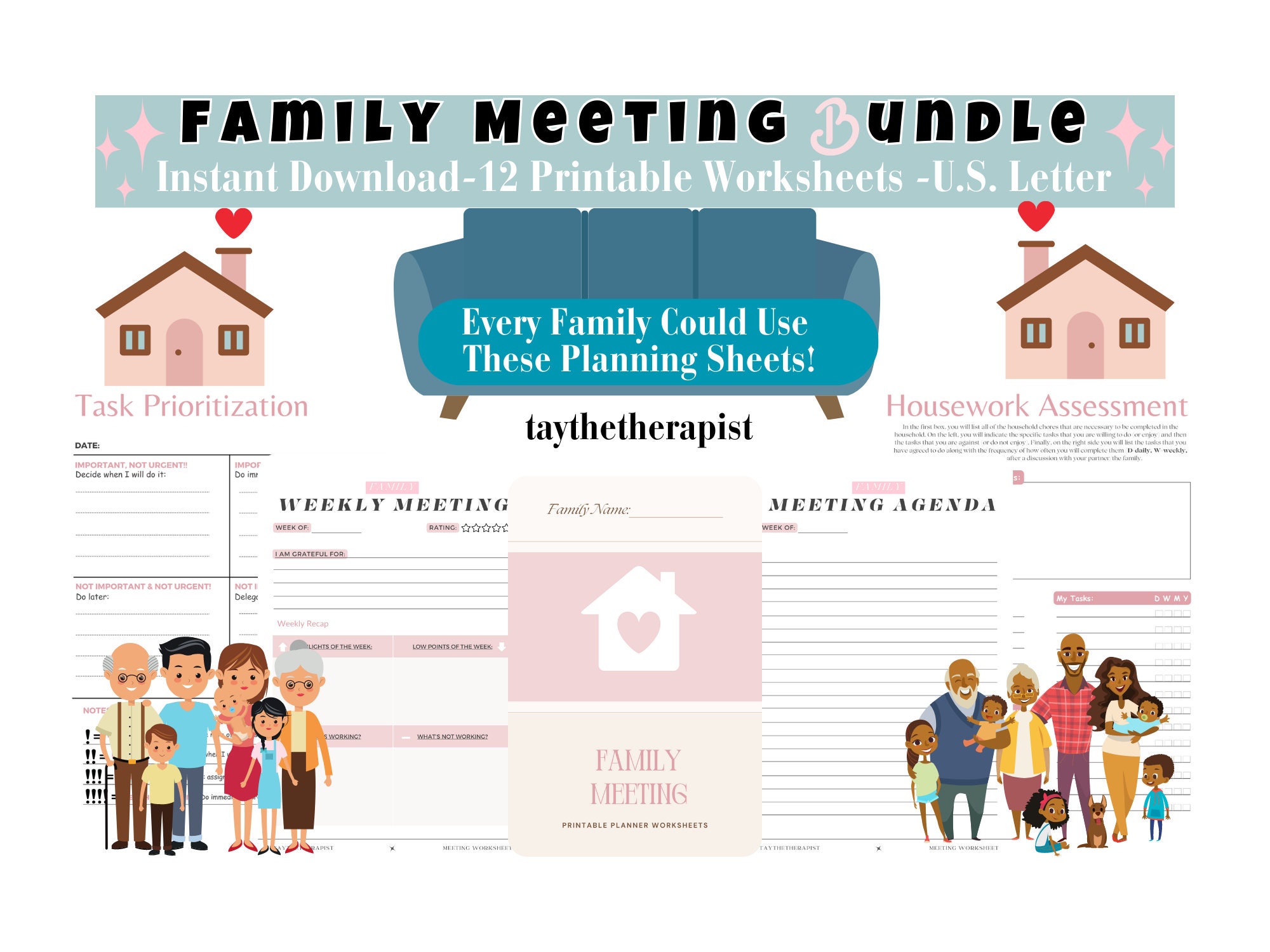 Family Meeting Printable Meeting Notes Template for Family - Etsy