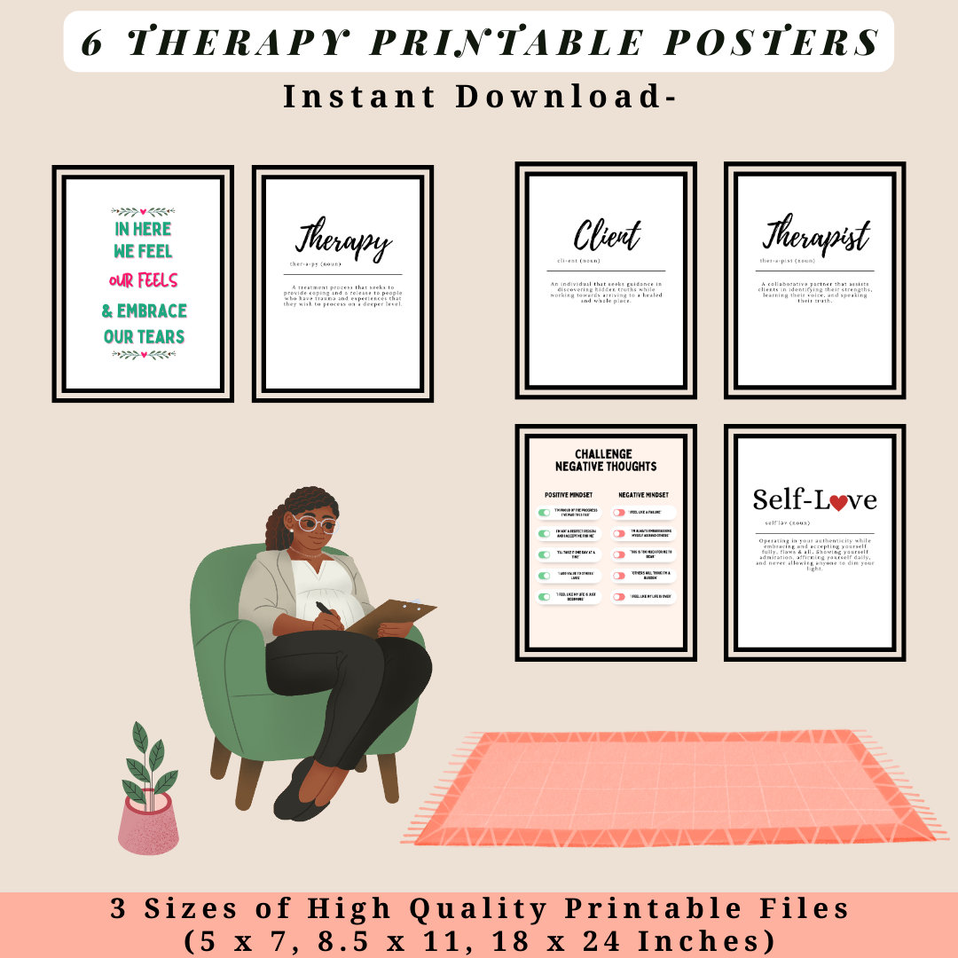 Therapy Wall Art Bundle for Therapists Office Decor Printable Quotes ...