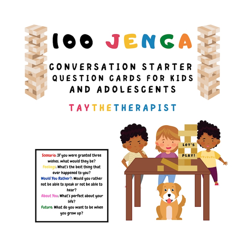 Jenga Game| Conversation Starter Cards | Icebreaker Game |question ...