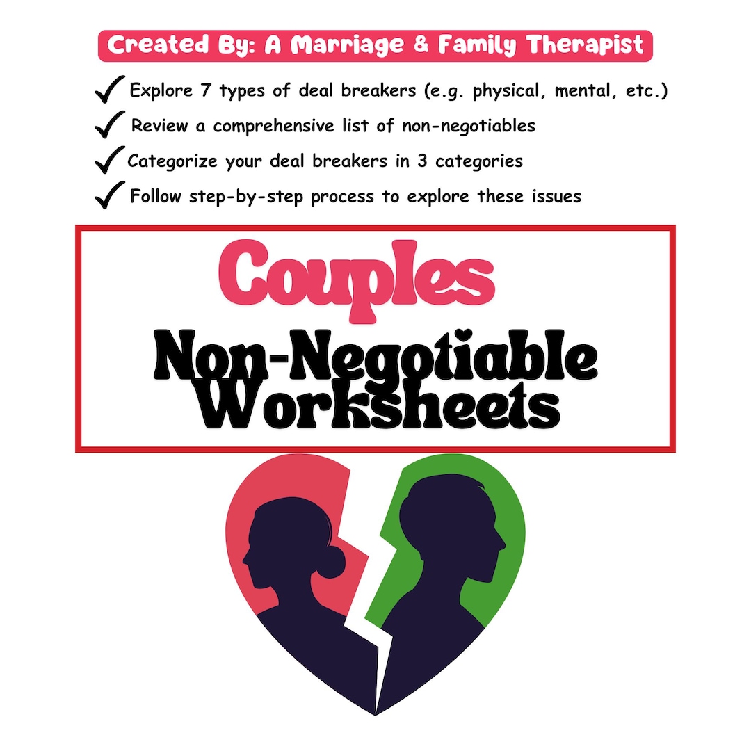 Couples Communication Worksheets, Non-negotiables in a Relationship ...