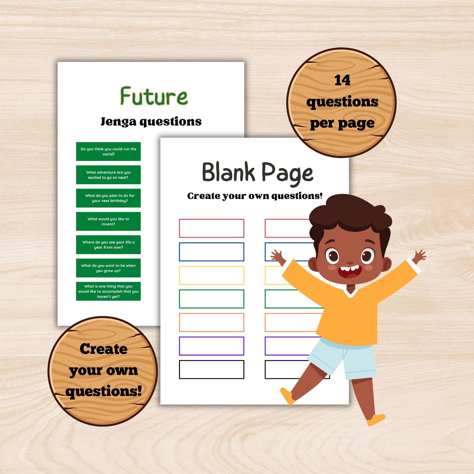 Kids Jenga Questions Printable | Family Game Night Activity for Kids ...