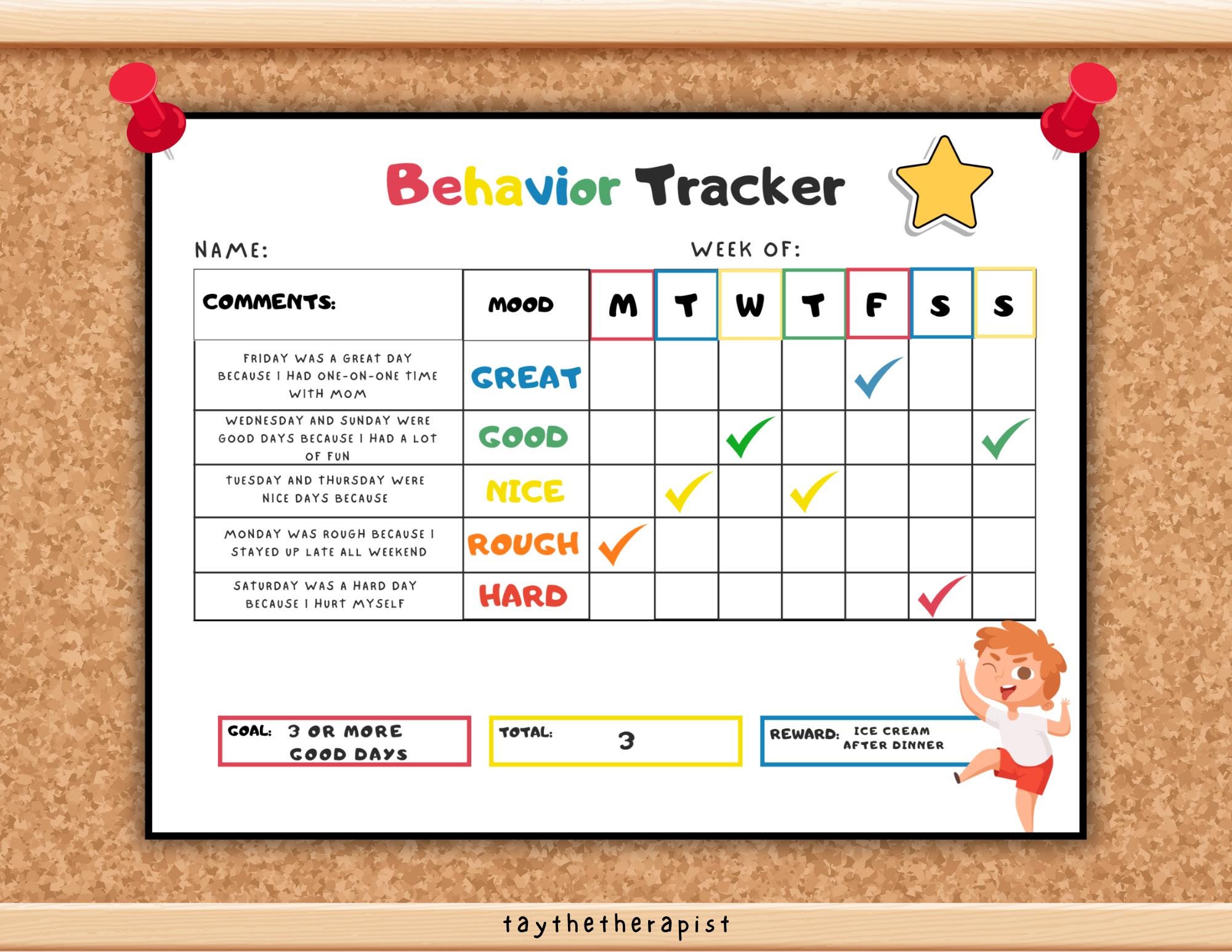 Printable Behavior Chart for Children: Easy-to-use System for Good ...