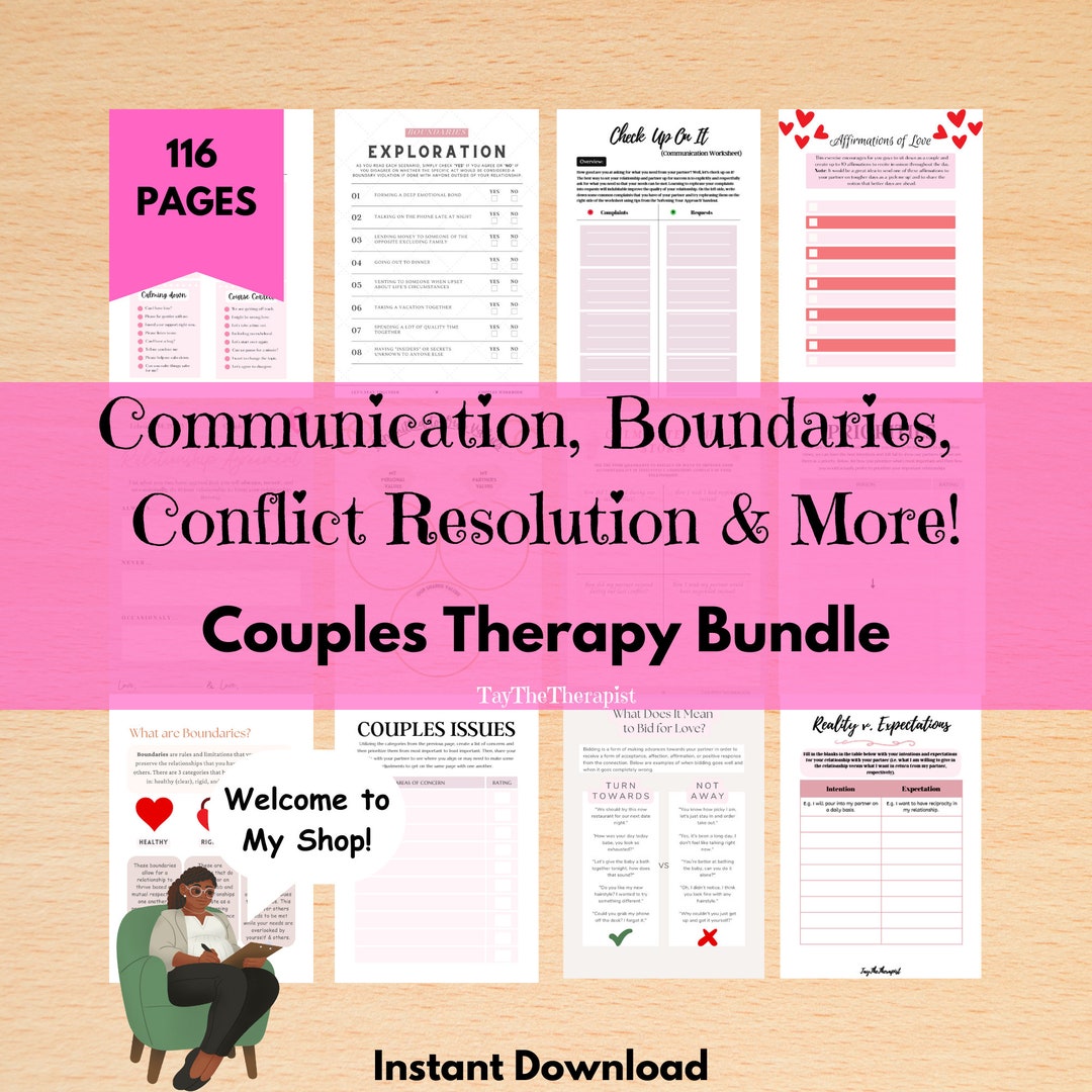 Couples Therapy Worksheets Bundle for Married Couples Relationship ...