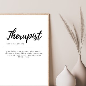 Therapist Sign, Black & White Printable Wall Art for Therapist ...