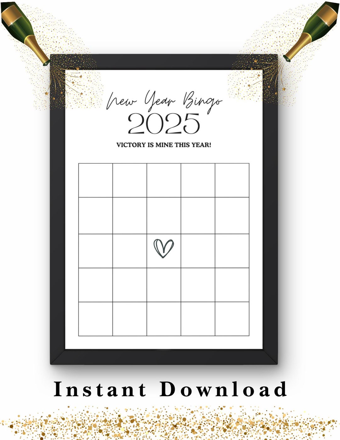 2025 New Year Bingo Card, 2025 Vision Board Bingo Card, 2025 ...