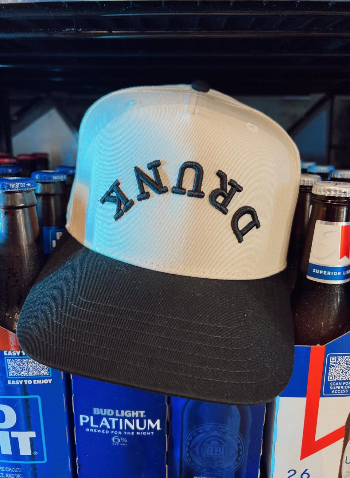 DRUNK Embroidered Trucker Hat - Etsy