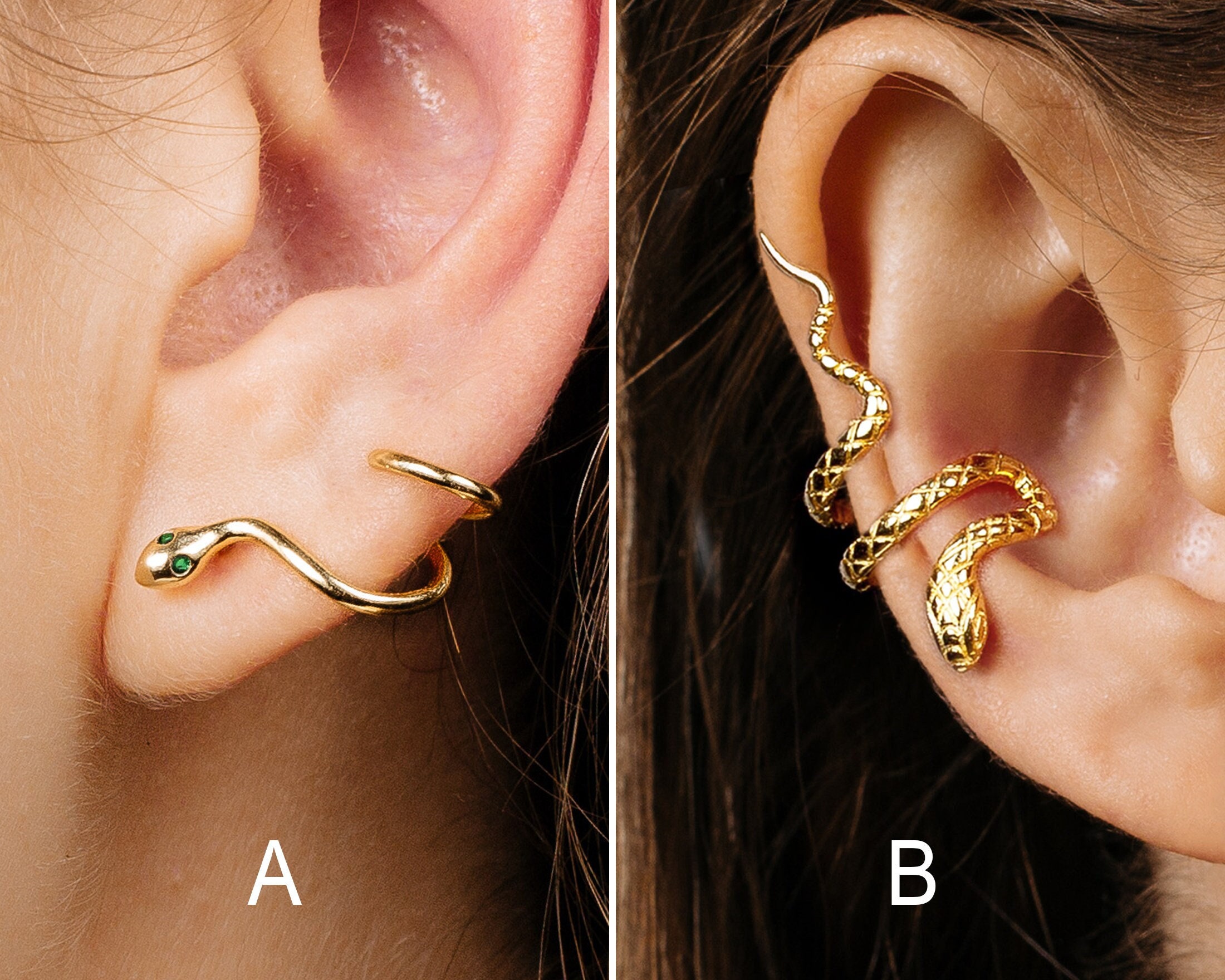 Serpent Climber Earrings Snake Earrings Conch Ear Cuff - Etsy