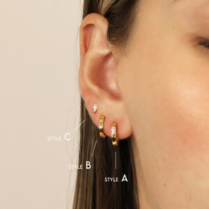 18K Gold Diamond Marquise Earring Set Earring Stack Sterling Silver ...