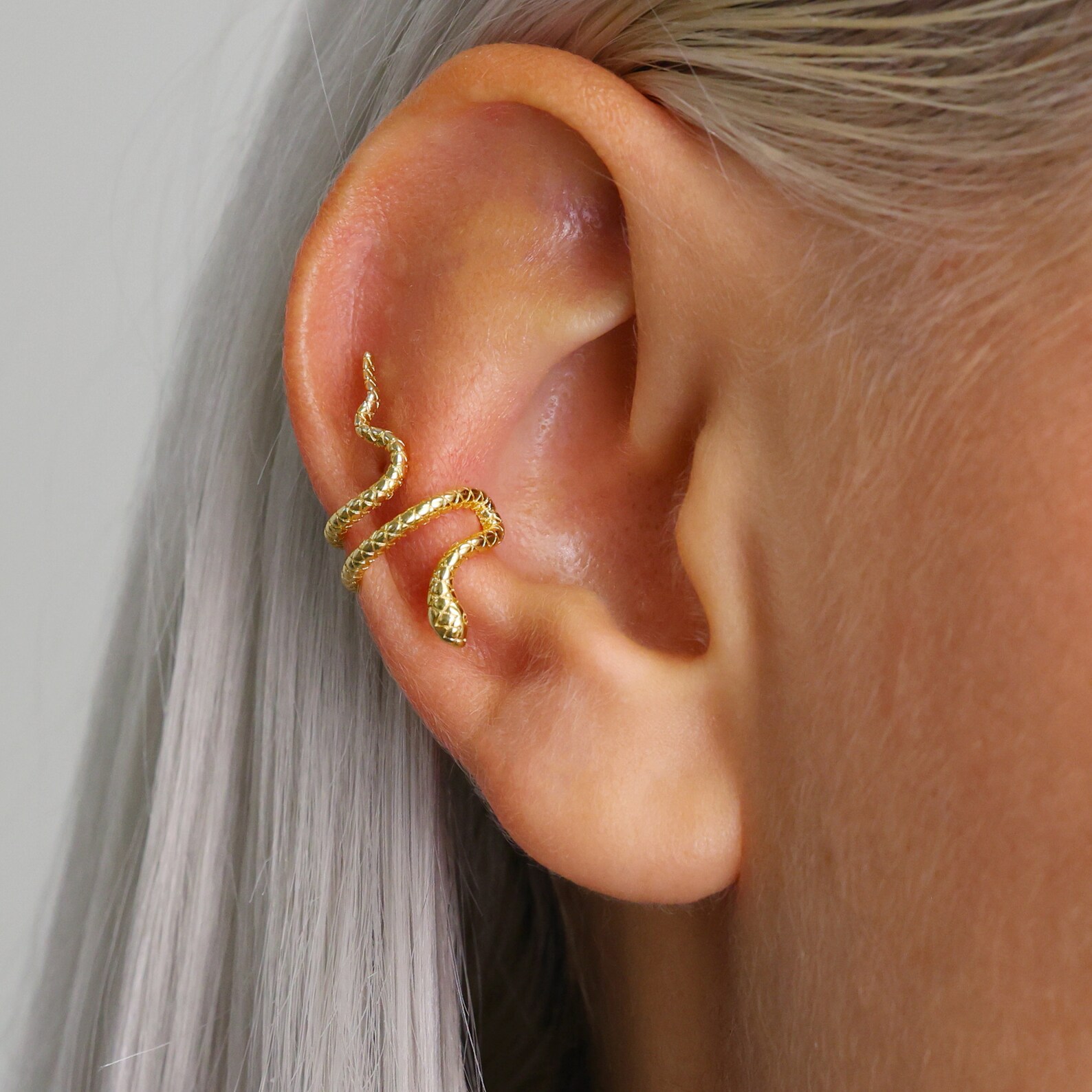 Serpent Climber Earrings Snake Earrings Conch Ear Cuff Snake Studs No ...