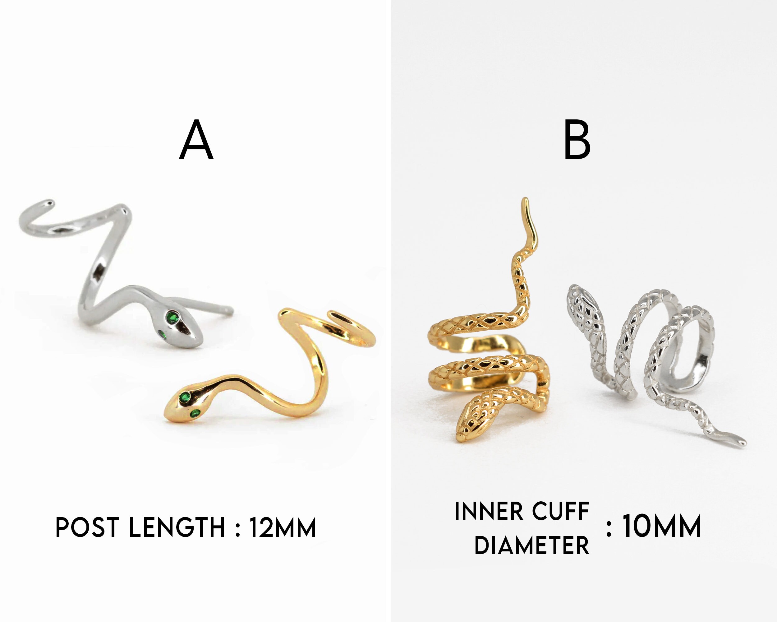 Serpent Climber Earrings Snake Earrings Conch Ear Cuff - Etsy