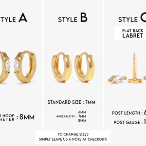 18K Gold Diamond Marquise Earring Set Earring Stack Sterling Silver ...