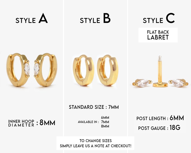 18K Gold Diamond Marquise Earring Set Earring Stack - Etsy