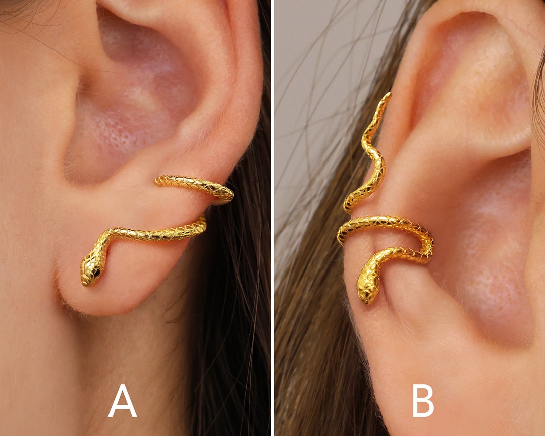Serpent Climber Earrings Snake Earrings Conch Ear Cuff - Etsy