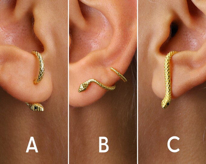Snake Earrings/serpent Earrings/ear Climber/egirl/dragon Ear Cuff ...