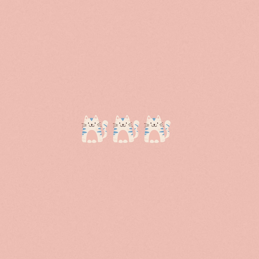 Pastel Colour Cat Desktop Wallpaper - Etsy