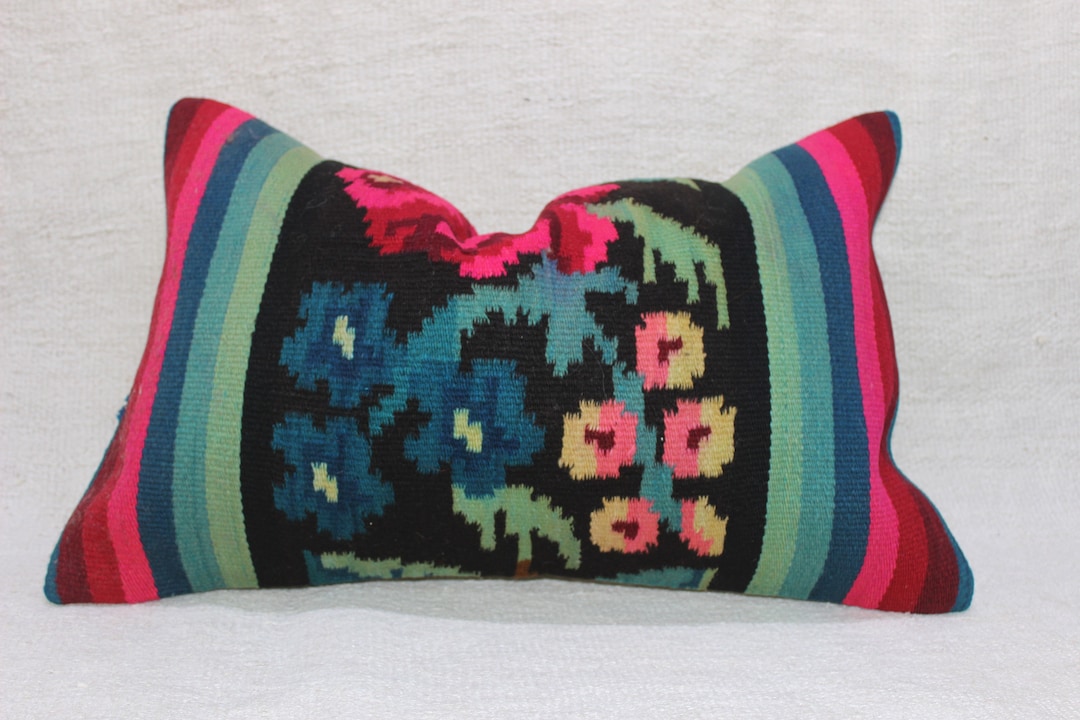 Unique Violet Pillow Cover, Vintage Violet Cushion, %100 Wool Pillow ...