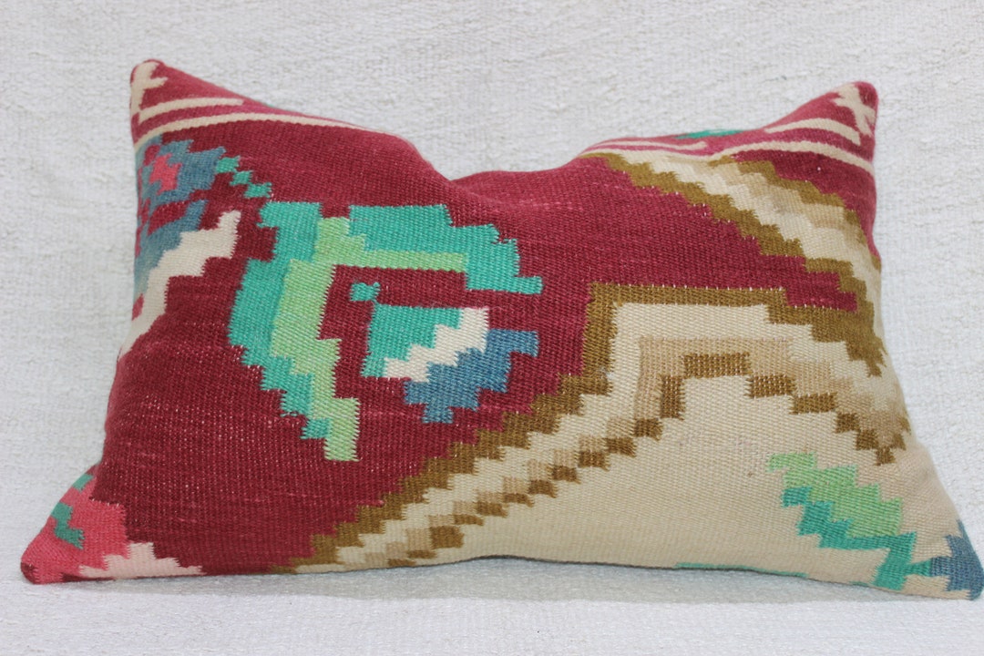 Floral Design Decor: Vintage Handmade Organic Wool Lumbar Pillowcase ...