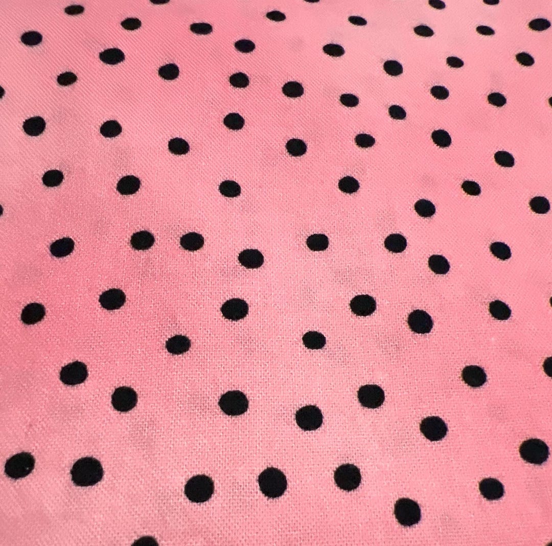 Fabric-“dinky Dots” by Loralie Harris. Black Dots in Bright Pink ...