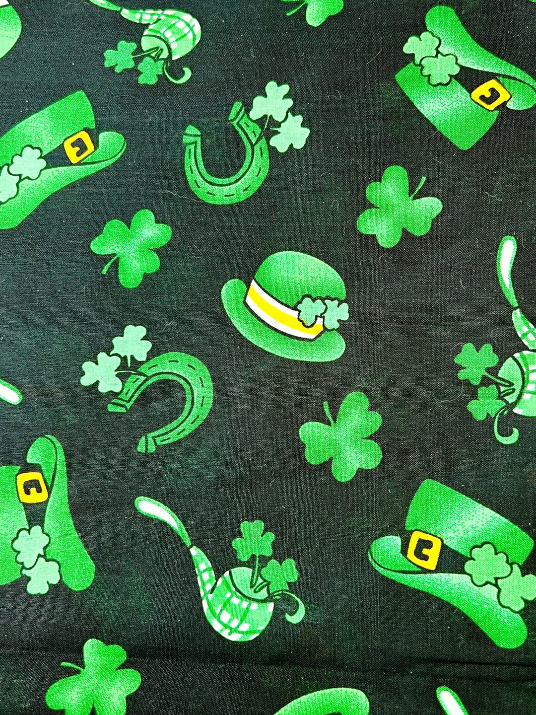 Fabric: Green Irish Leprechaun Pipes and Hats" by Springs Creative ...
