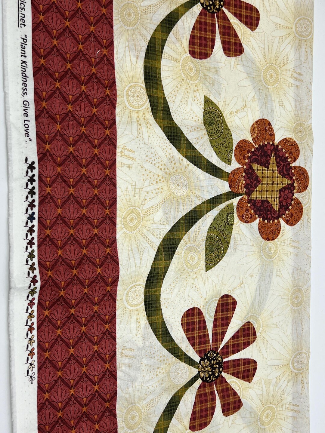 Fabric Border "plant Kindness" #2503 by Janet Nesbitt of One Sister ...