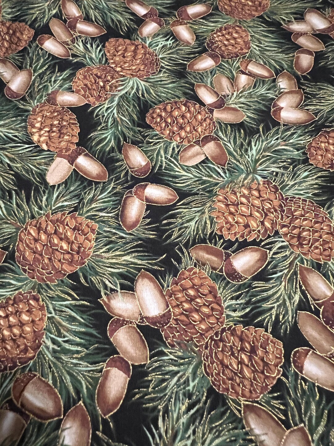Fabric "walk-06" by Seattle Bay Fabrics 2005-pinecones and Acorns on ...