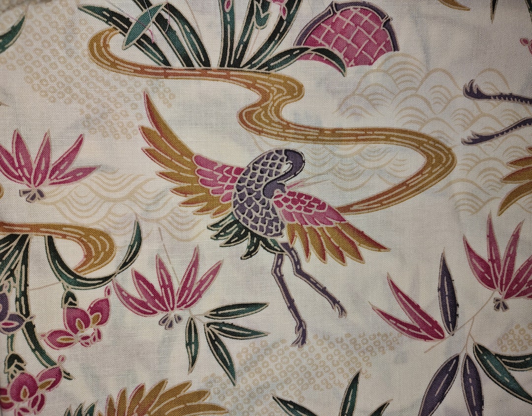 Fabric "the Crane by the Stream" From Trans-pacific Textiles LTD #SC ...