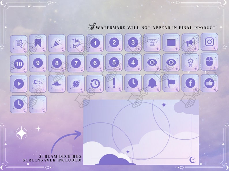 STREAM DECK Iridescent Sky Icons Streamer Twitch Discord Youtube ...