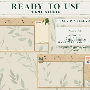 ANIMATED Plant Studio Stream Package | Twitch Overlay| Green | Cozy ...