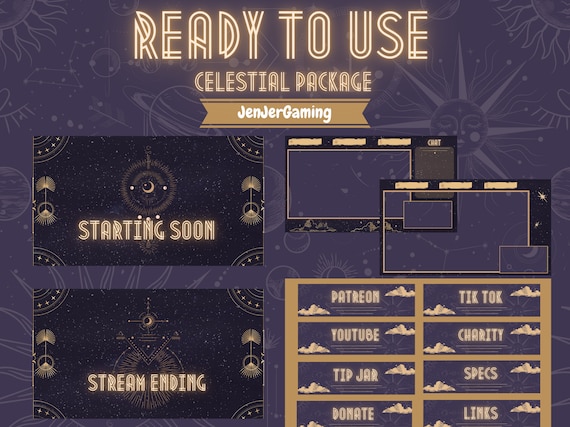 ANIMATED Celestial Galaxy Stream Package Twitch Overlay - Etsy