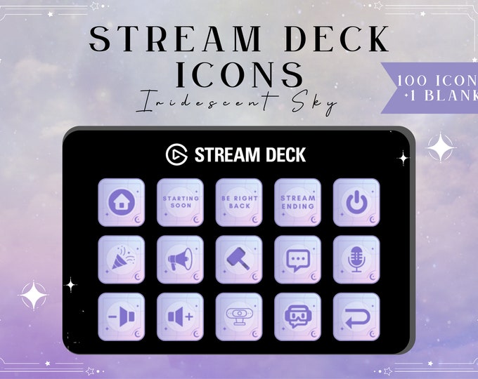 STREAM DECK Iridescent Sky Icons | Streamer | Twitch | Discord ...