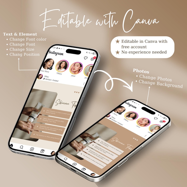 Aesthetic Skincare Instagram Templates | Canva Social Media Pack ...