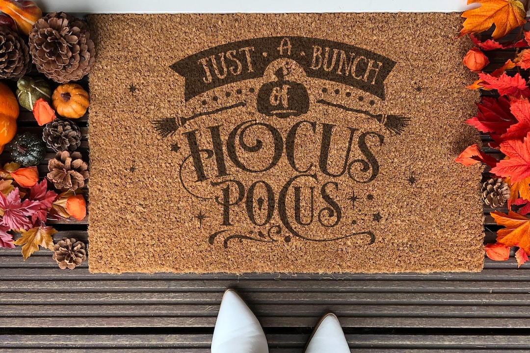 Hocus Pocus Halloween Doormat Spooky Scary Creepy Door Mat Witchy Funny ...