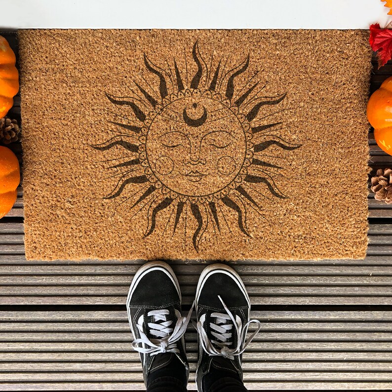 Sun Doormat Celestial Minimalist Witchy Door Mat Spiritual Astrology ...