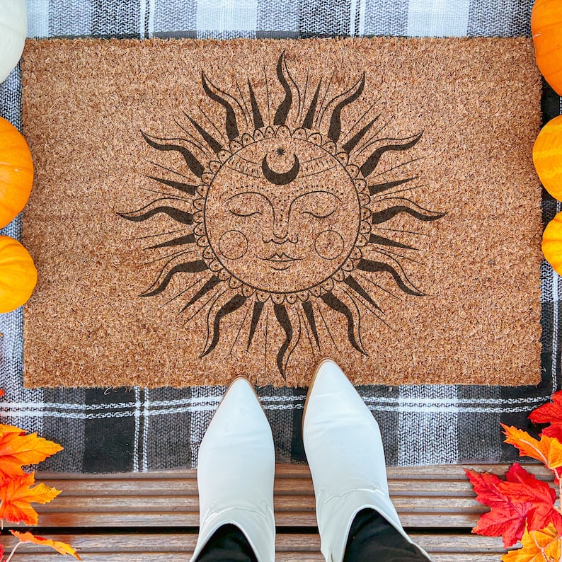 Sun Doormat Celestial Minimalist Witchy Door Mat Spiritual Astrology ...