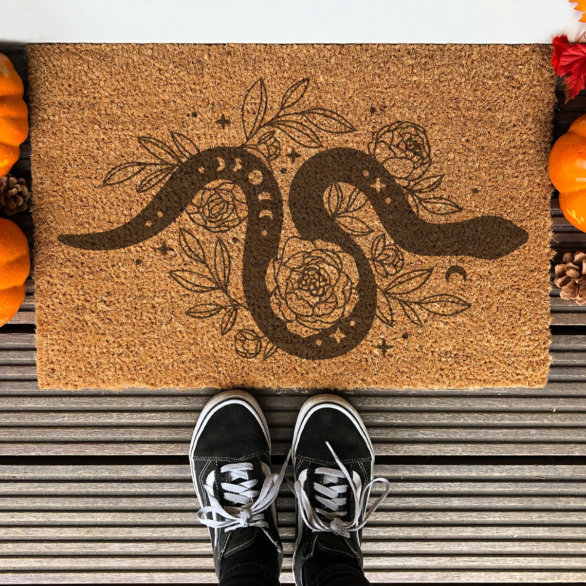 Snake Doormat Aesthetic Cottagecore Floral Door Mat Minimalist ...