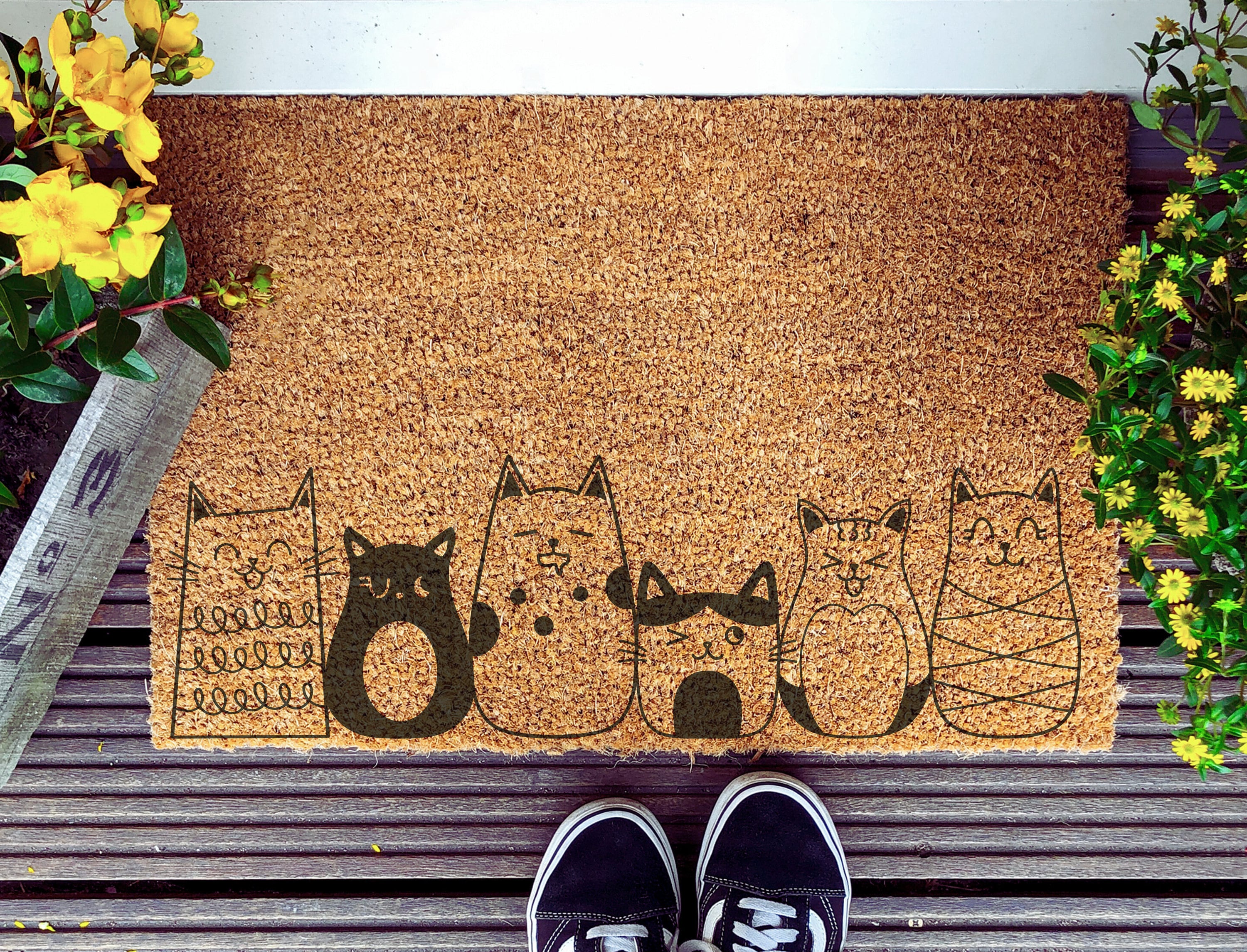 Cat Doormat Funny Cute Spiritual Mat Pet Cat Lover Housewarming Gift ...