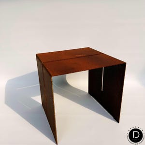 Table d'extérieur en acier Corten, table de jardin en acier Corten ...