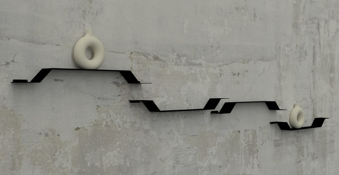 Minimalistisches schweberegal aus Metall, Design Regalsystem in ...
