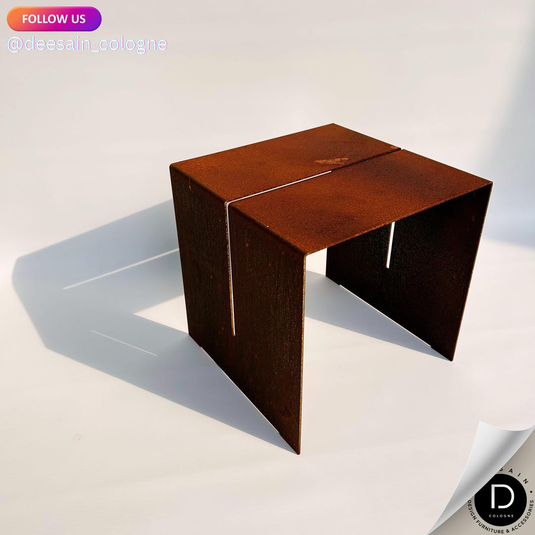 Table d'extérieur en acier Corten, table de jardin en acier Corten ...