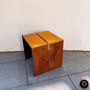 Table d'extérieur en acier Corten, table de jardin en acier Corten ...