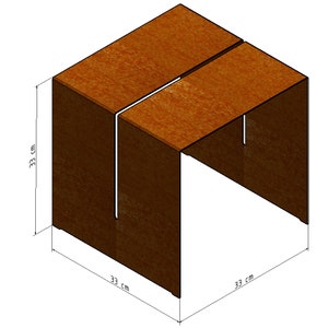 Table d'extérieur en acier Corten, table de jardin en Corten, table d ...