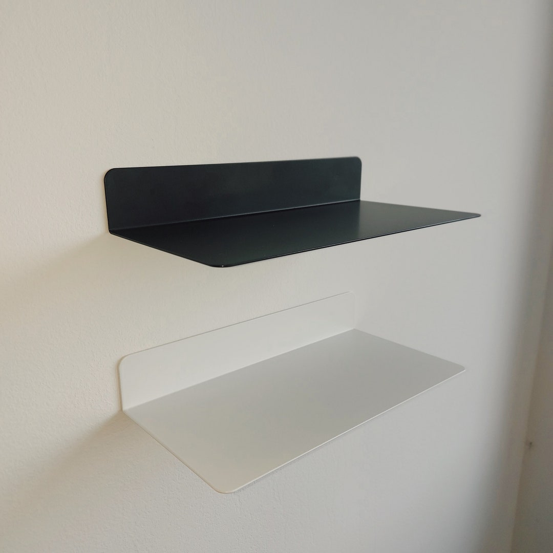 Minimalist Floating Shelf in Your Desired Color, Metal Picture Rail ...