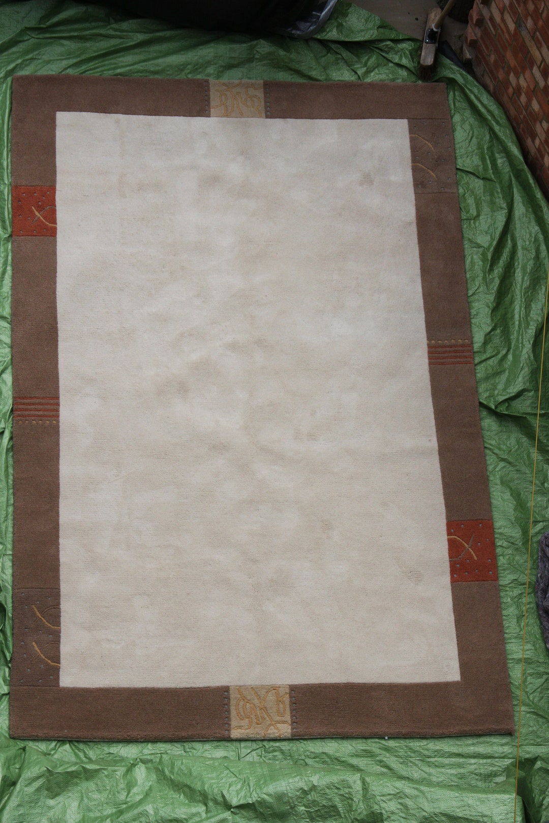 Tibetan Wool Handmade Rug, Contemporary , Art Deco Carpet White - Etsy