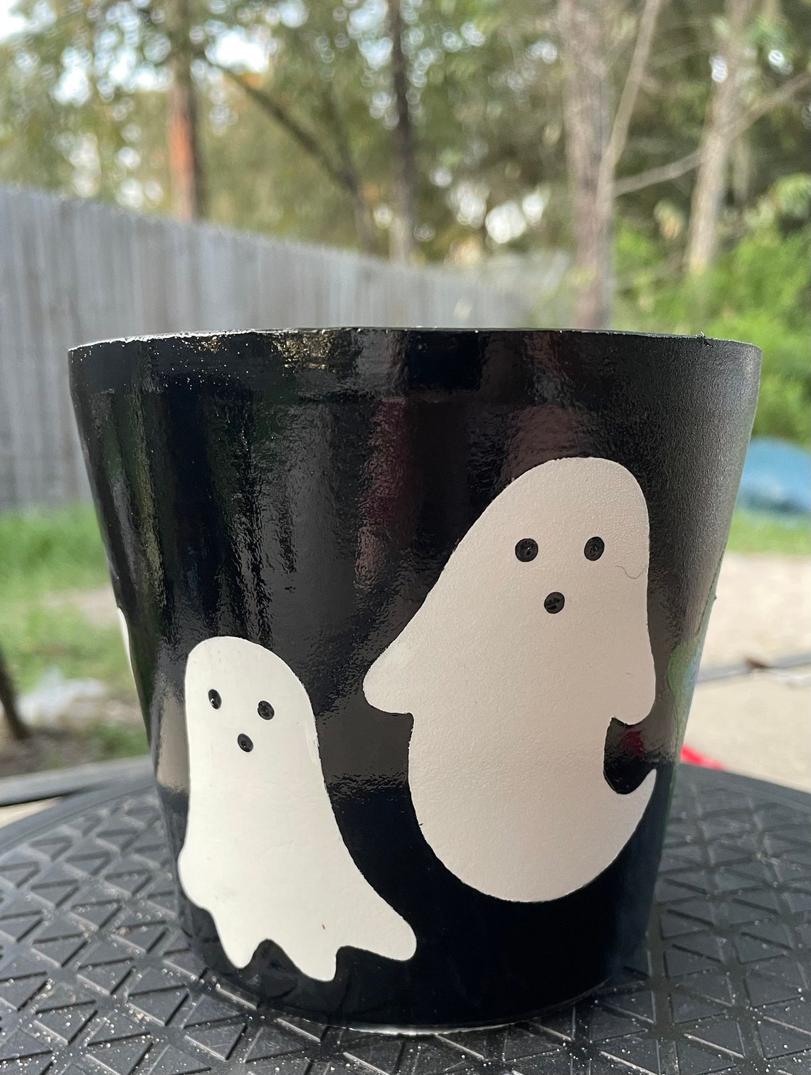 Spooky Halloween Ghosts Hand-painted Pot - Etsy
