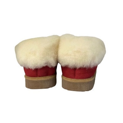 Chaussons fourrés en peau de mouton véritable - Rouge - Etsy France