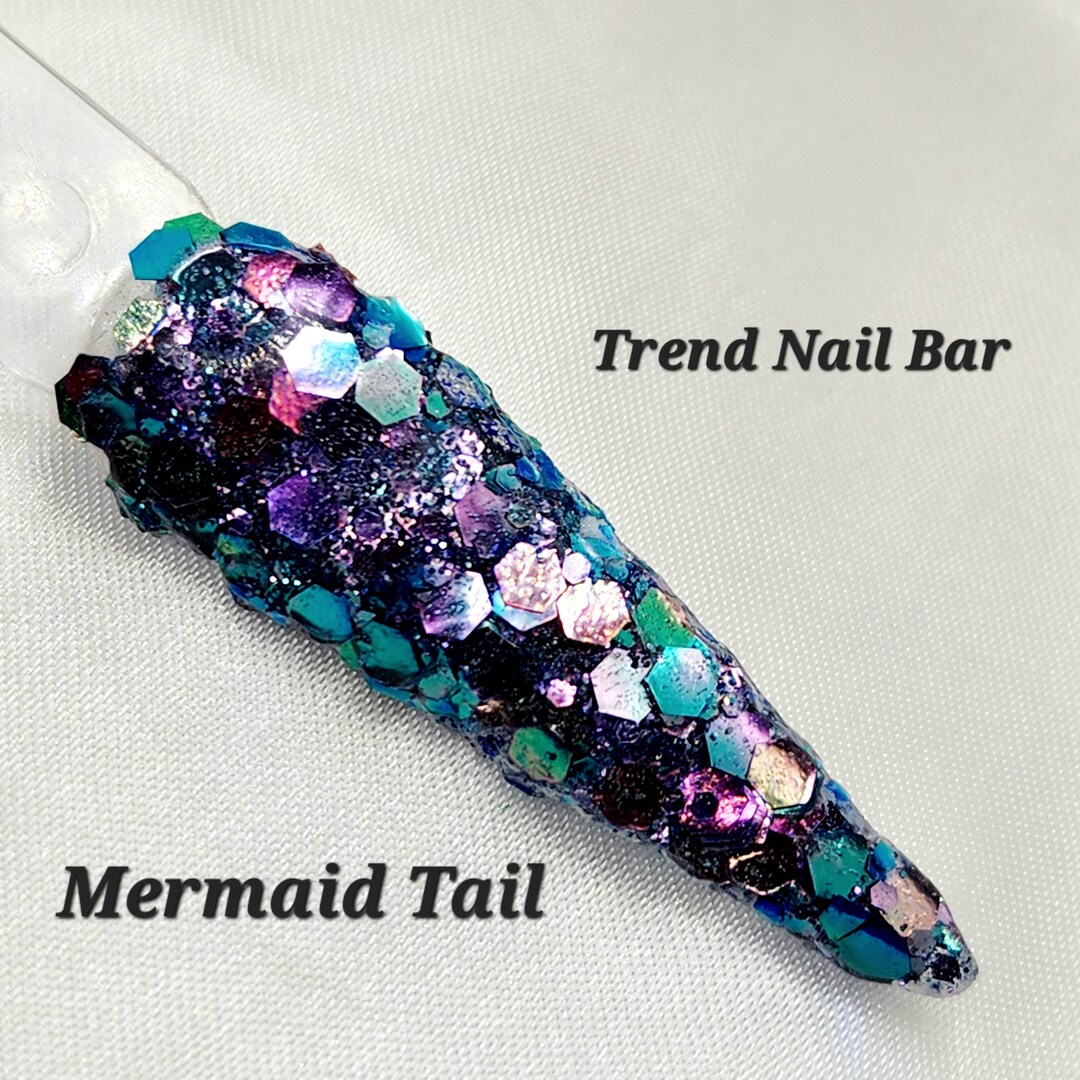 Mermaid Tail Color Shift Chunky Glitter Dip Powder - Teal Blue ...