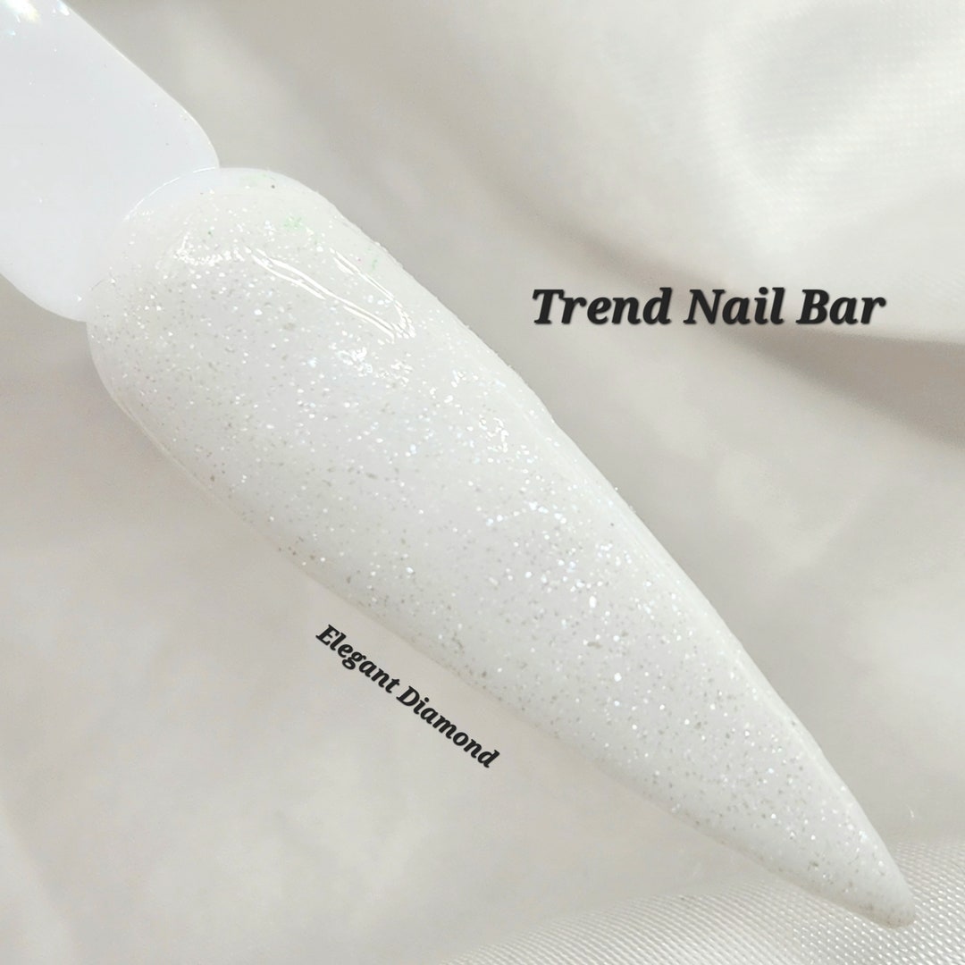 Elegant Diamond Shimmer Dip Powder: White Sparkle Acrylic Nail Dip - Etsy