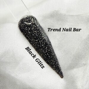 Black Glitz Collection- Nail Dip Powder, Dip Powder for Nails, Black ...