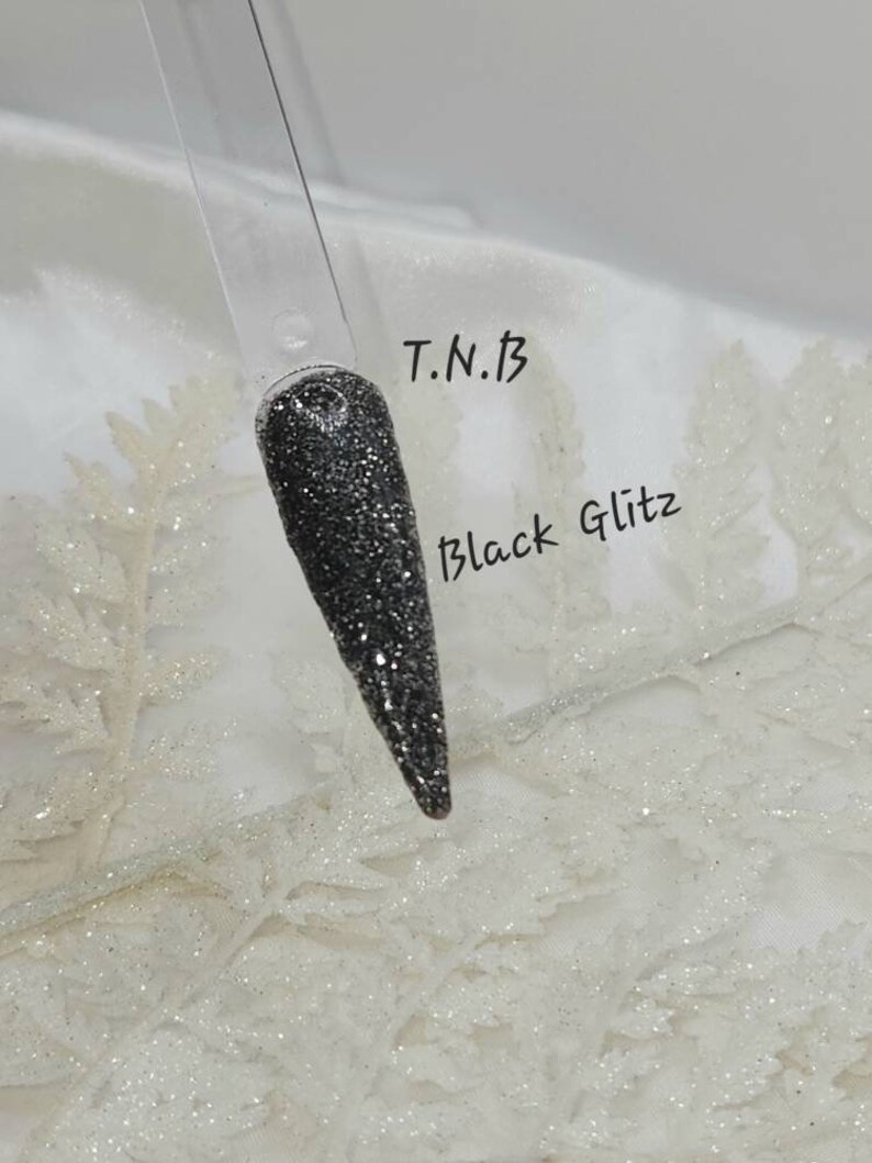 Black Glitz Collection Nail Dip Powder Dip Powder for Nails - Etsy