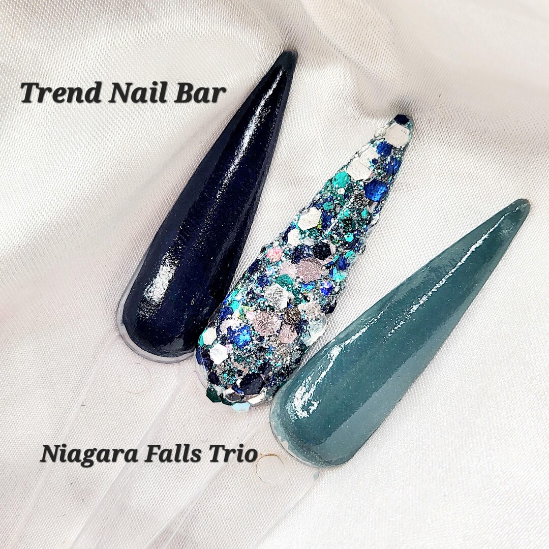 Niagara Falls Trio- Navy Blue Dip Powder, Winter Dip Powder, Nail Dip ...